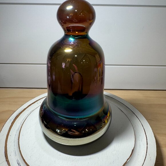 Vintage | Accents | Large St Claire Iridescent Carnival Glass Bell ...